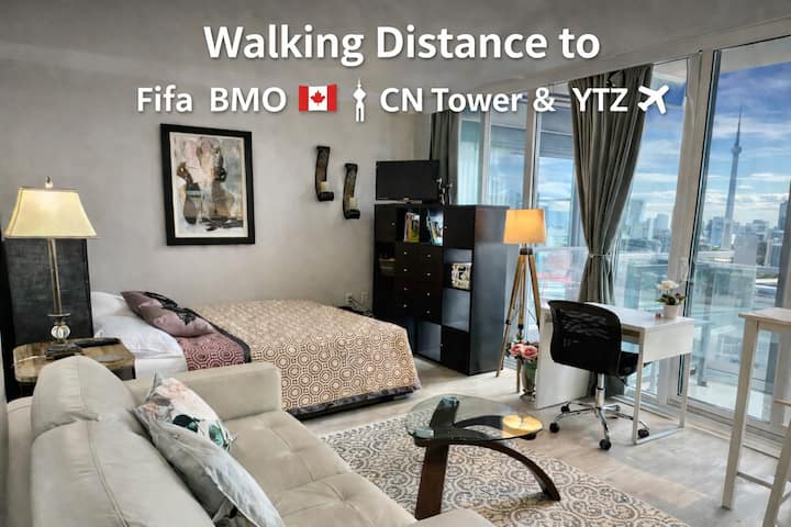 Stylish Stay By Harbourfront & Ytz, Cn Tower+ Pool - Toronto