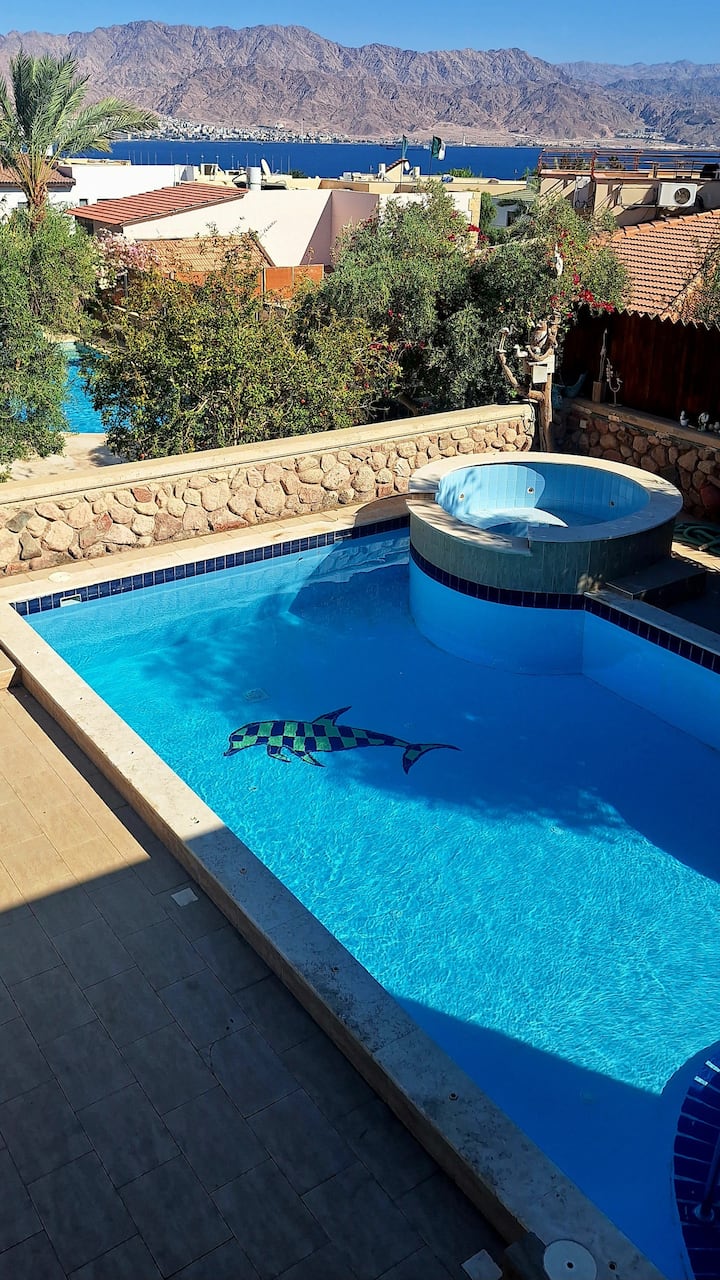 וילה הים האדום בריכה מחוממת! עד 9 חדרי שינה. - Eilat