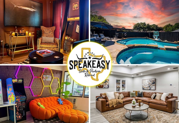 Hidden Speakeasy, Pool, Spa, Arcade, Ev & Pets - Rowlett, TX