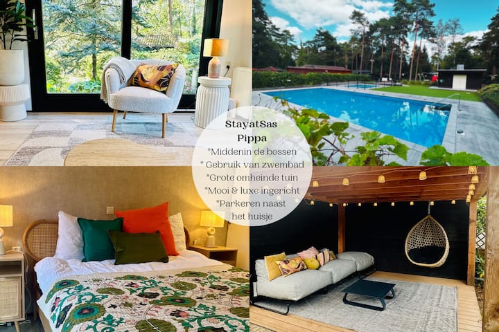 Stayatsas Pippa, In Bos, Omheinde Tuin, Zwembad - Pays-Bas