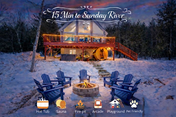 15minsundayriver+hot-tub+sauna+pets-friendly - Bethel