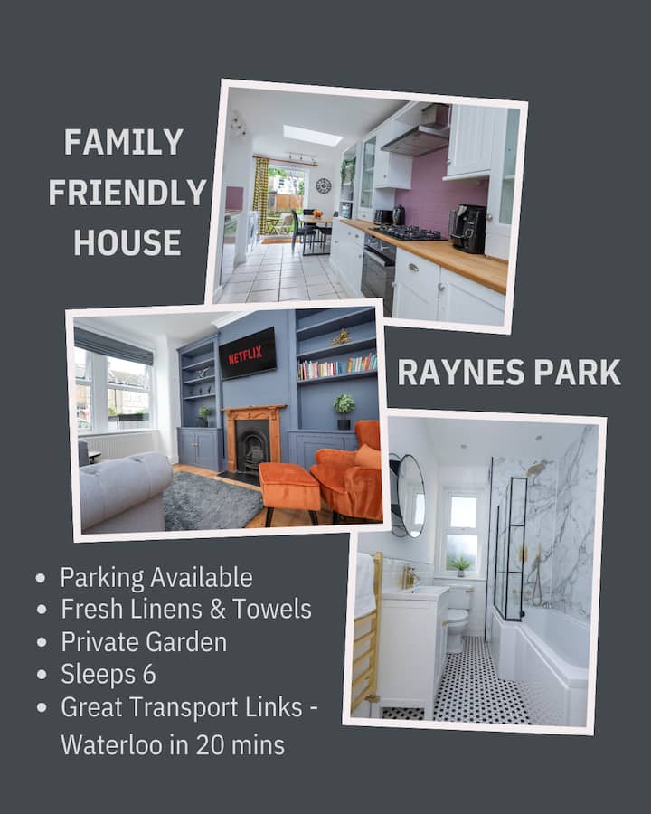 Sleeps 6 - Workspace - Garden - Transport Links - Epsom