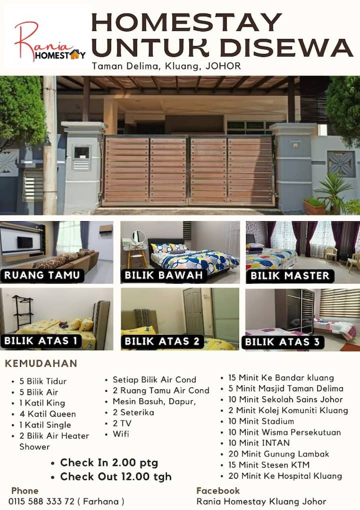 Rania Homestay Taman Delima, Kluang, Johor - 居鑾