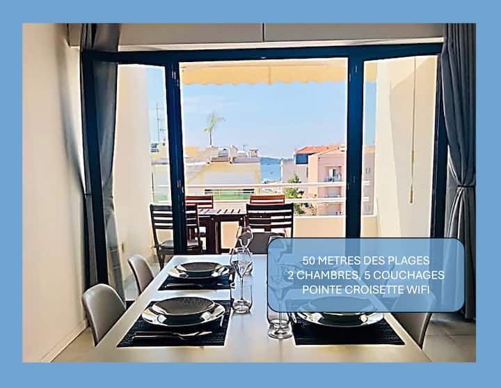 ÉVasion Pointe Croisette, Vue Mer, Balcon, Plage - Juan-les-Pins