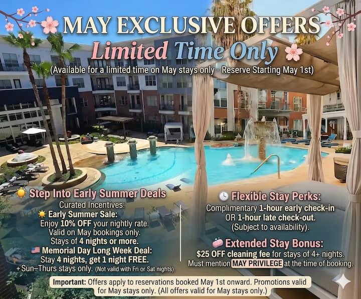 Spring Deal | Galleria Luxury Stay + Pool & Gym - Sharpstown - Houston