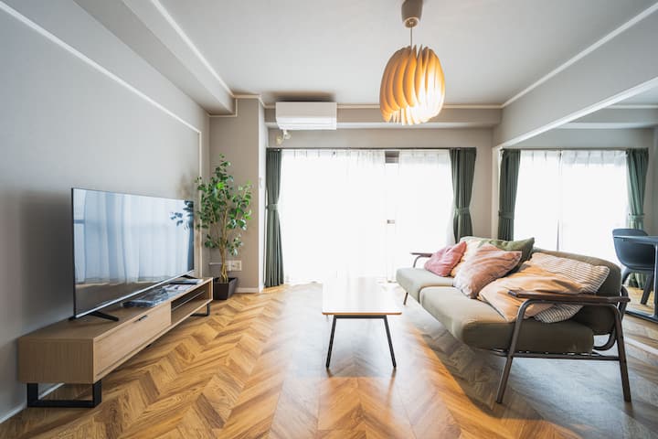 名古屋駅電車4分｜本陣駅徒歩1分|401号室|2寝室5ベッド最大7名宿泊 - Nagoya