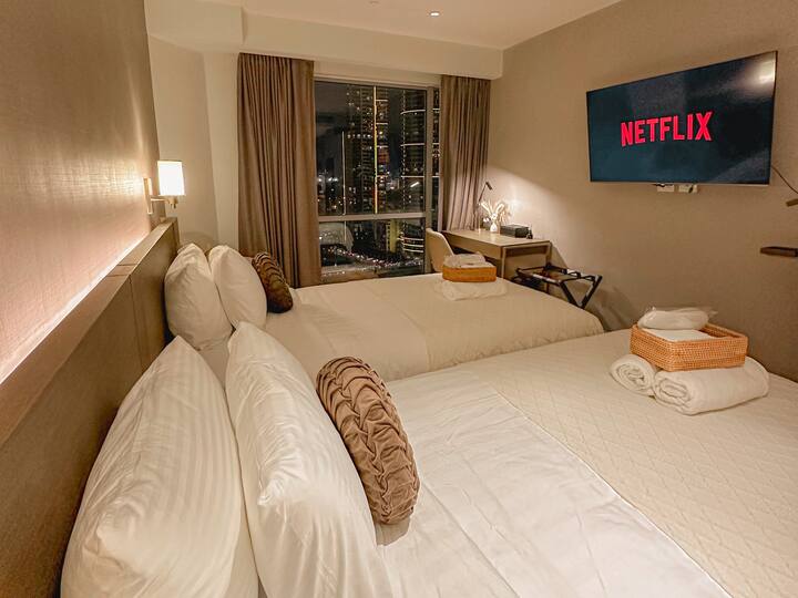 Rockwell View Twin Suite • Free Pool Netflix & Gym - Manila