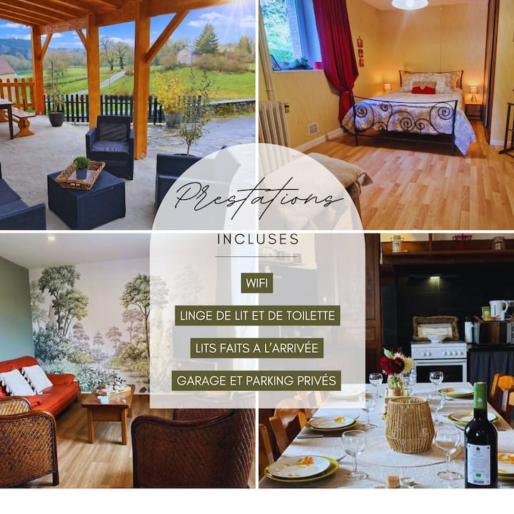 Tout Inclus 1 à 7 Pers. Gite La Belle Du Clocher - Creuse