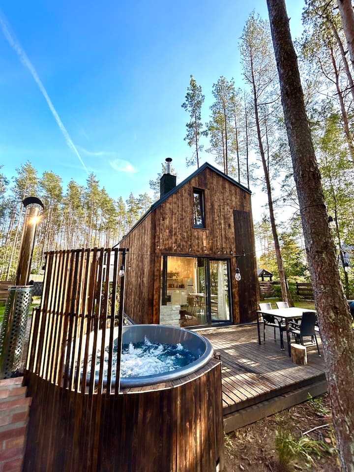 Domek Las/jacuzzi/kominek/sauna/jezioro Kaszuby - Polnische Ostsee