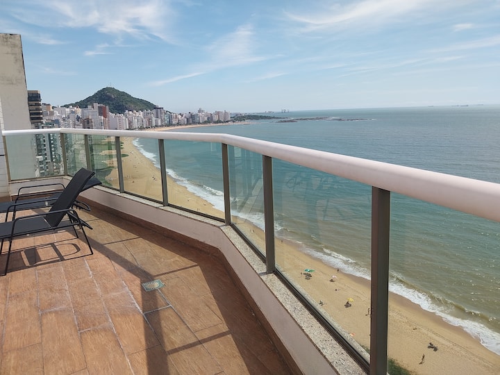 Flat Com Vista Mar Na Praia Da Costa Com Piscina - Vila Velha