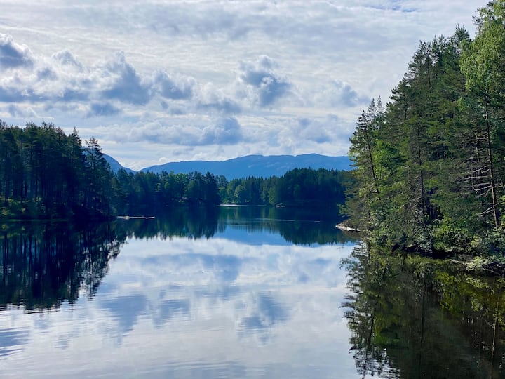 Spectacular View Over The Lake And Mountains - Norway