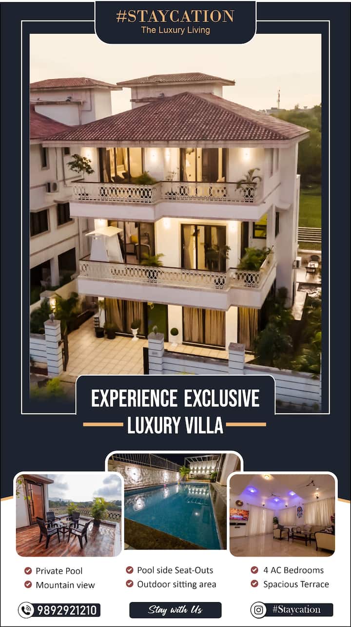 Staycation - Luxe 4bhk Fully Serviced Villa & Pool - 