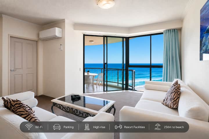 Surfers Heart High-floor 1br | Ocean View & Pkg - Gold Coast