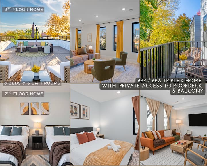6br Nyc Escape|2 Flr|huge Rooftop|sleeps 16+! - Harrison, NJ