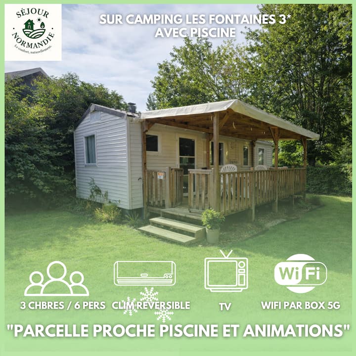 Mhome 3ch/6p Clim/tv/wifi | Camping 3* (27) - Anet