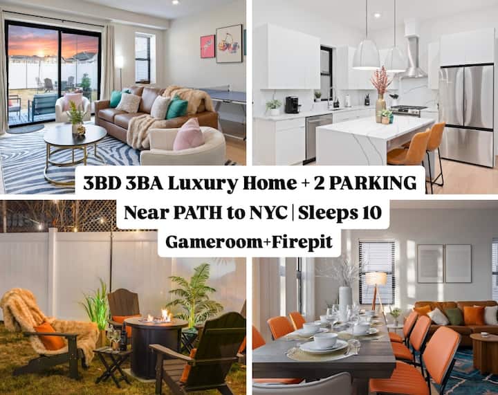 Near Path To Nyc! Rare 2 Car Park+gamerm+firepit! - Jersey City, NJ