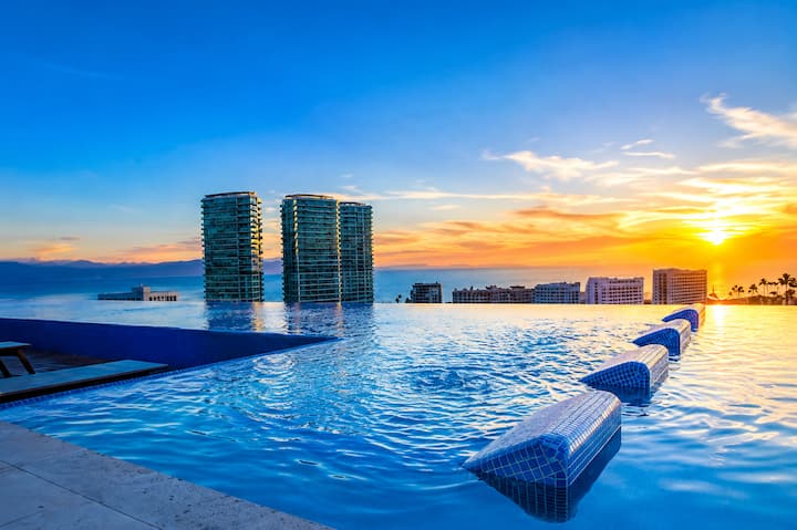 Zoho Rooftop Pool Gym Bbq Playa Vista Ocean F - Puerto Vallarta
