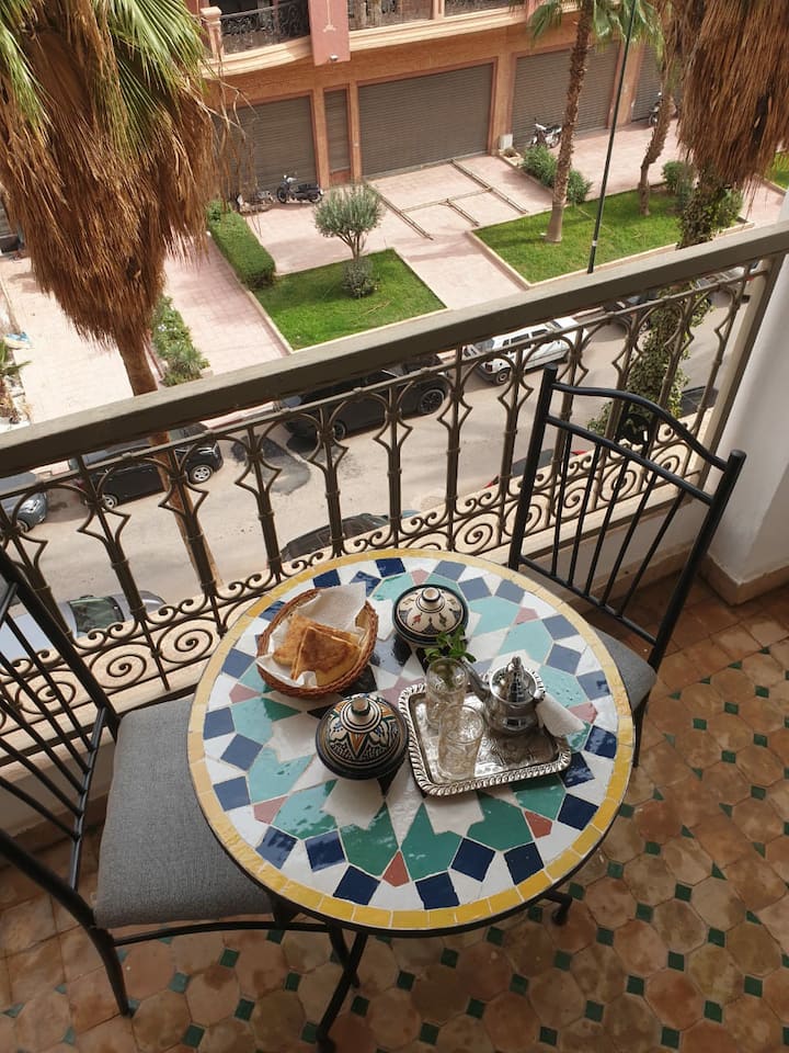 In Gueliz Chic & Ethnic With A Palm View - Marrakech