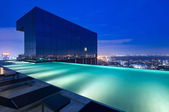 Rare Amazing Luxury Loft With Sky Panoramic Pool - Bangkok