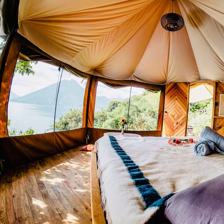 King's Yurt 4 @ Fuego Atitlan Eco-hotel - San Marcos La Laguna
