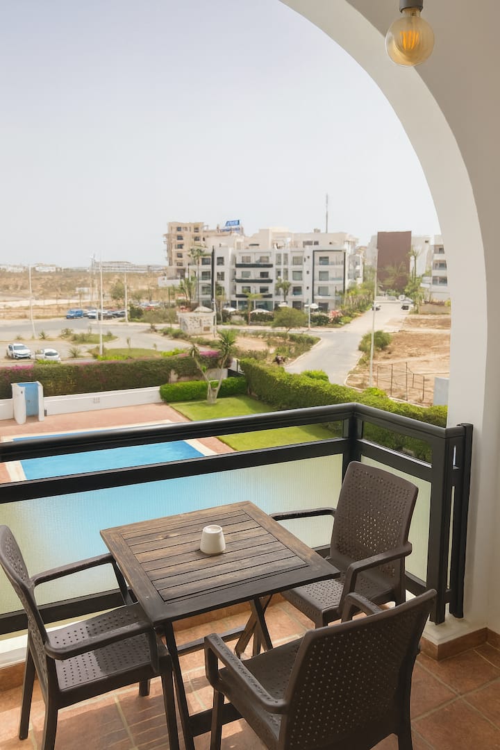 Appartement Moderne, Vue Piscine - Agadir