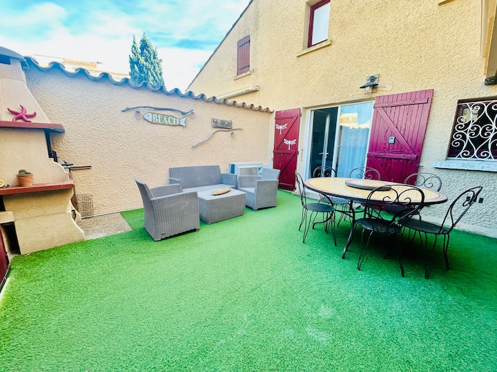 Maison Wifi Terrasse 15mn Village De Noël à Pied ! - Le Barcarès