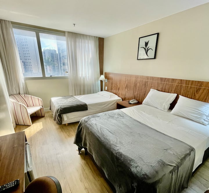 Flat Hotel Go Inn Taguatinga - Casal + Cama Extra - Brasília