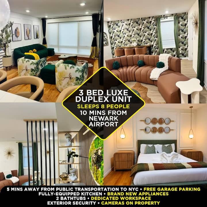 5* Lux 3 Bedroom Duplex, Sleeps 8, 2.5 Baths - Newark