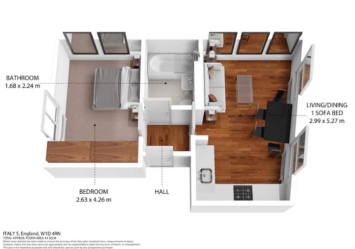 Italy-5-a Lovely, One Bedroom Soho Attic Flat - Londres