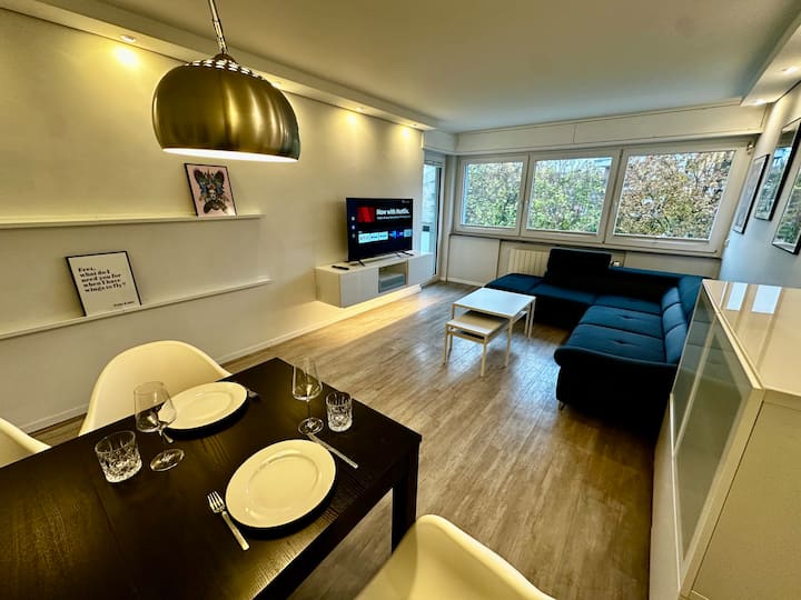 Moderne 3-zi, King-size Betten, Küche, Badewanne - Karlsruhe