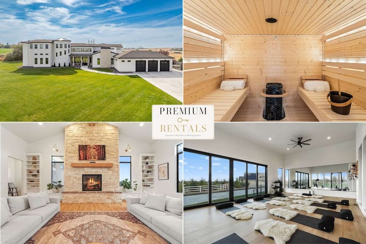 14,000 Sqft Estate W/ Gym Theater Suana Sleeps 40+ - Lake Lowell, ID