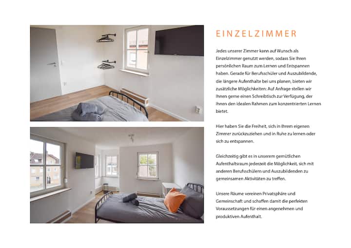 Monteurzimmer | 7xeinzelzimmer | 7-14personen - Neckarsulm