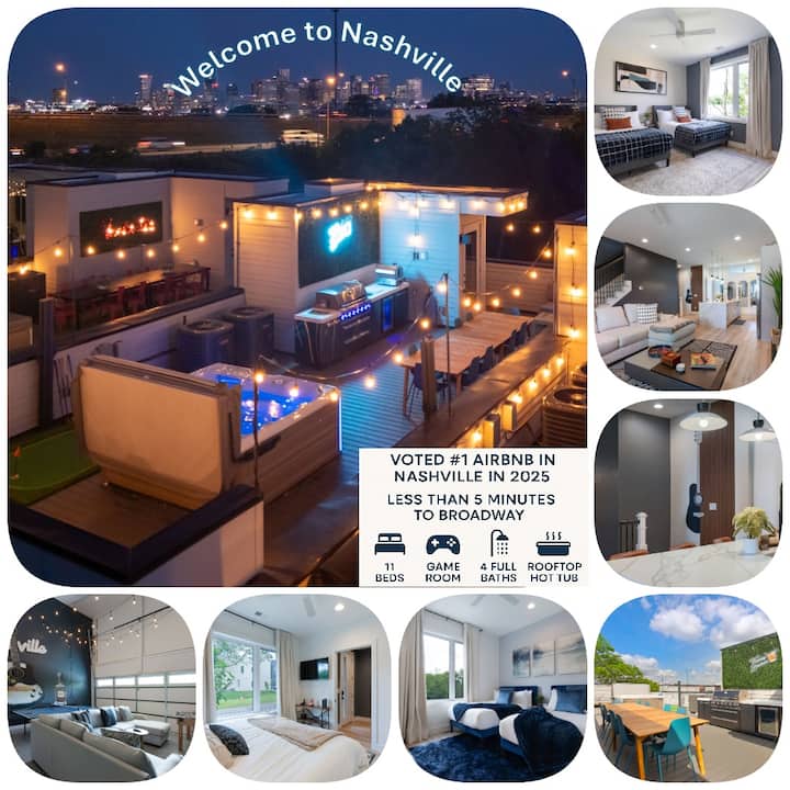 Lux Home By Broadway|11beds|rooftop|hottub|gamerm - Nashville, TN