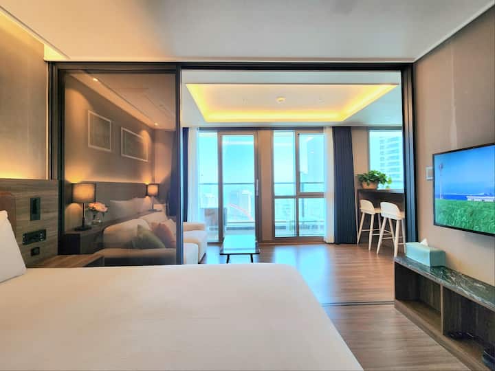 L22[신축/합법숙소][고층오션뷰/야외테라스/해운대해변5분/지하철역3분/짐보관/정수기] - Busan