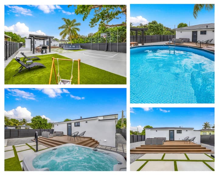 Design Dist Living | Pool |Hottub| Basketball |Bbq - Miami
