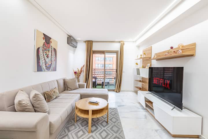 Cosy Equipped Flat (Cinéma,netflix…)  Gueliz - Marrakesh