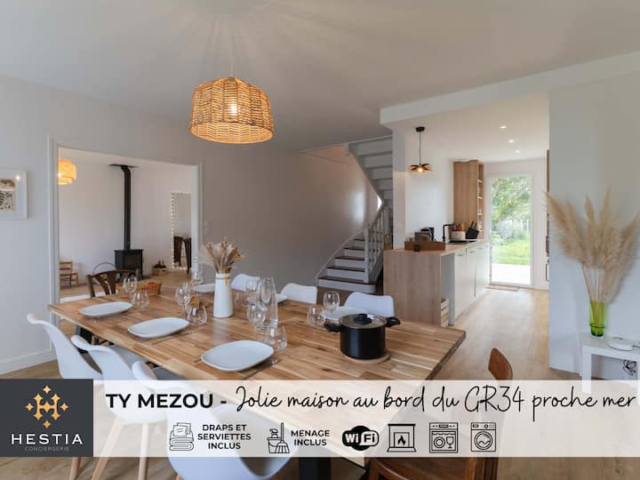 Ty Mezou - Jolie Maison Au Bord Du Gr34 Proche Mer - Porspoder