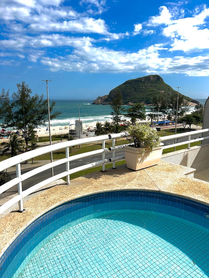 Cobertura Frontal Mar Pé Na Areia 4 Quartos - Recreio