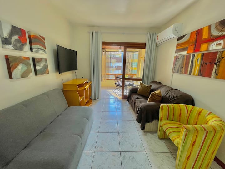300m Praia Apt 1dorm, Ar Cond, Box, Sacada Frente - Capão da Canoa