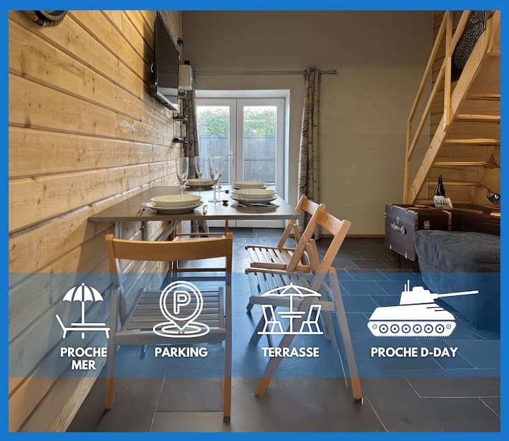 Apt Cosy Terrasse Parking Près Plage Omaha Beach - Saint-Laurent-sur-Mer
