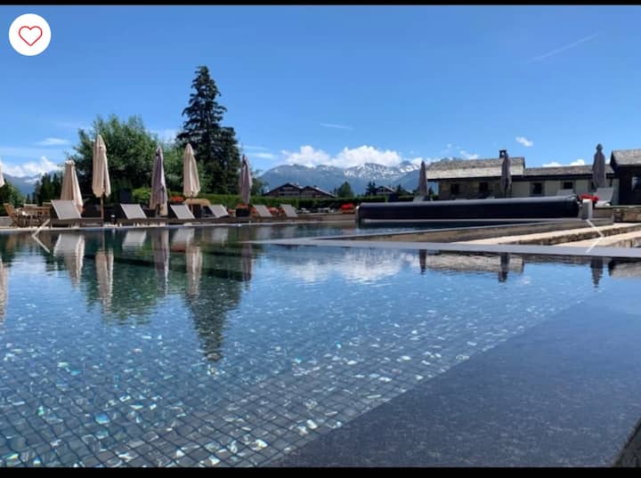 Grand Studio Terrasse / Grande Piscine, Centre - Crans-Montana