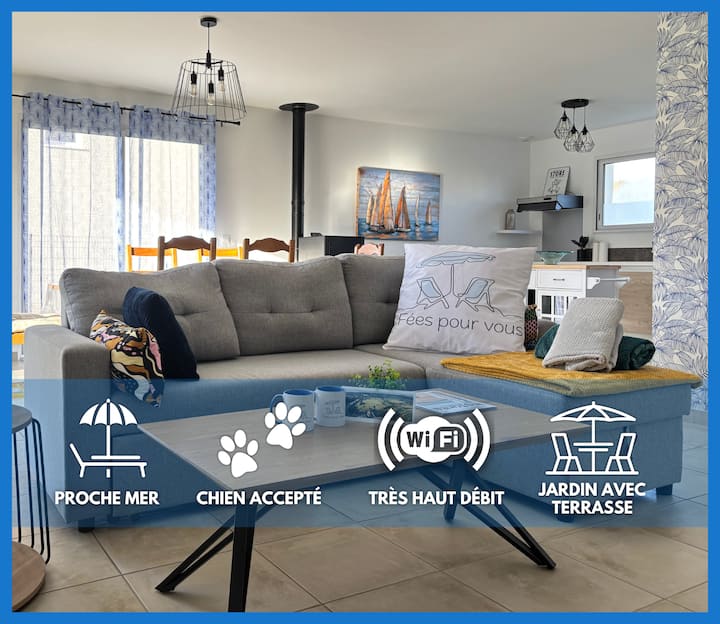 Dunes : Lumineuse  Jardin-plage 900m-commerces - Asnelles