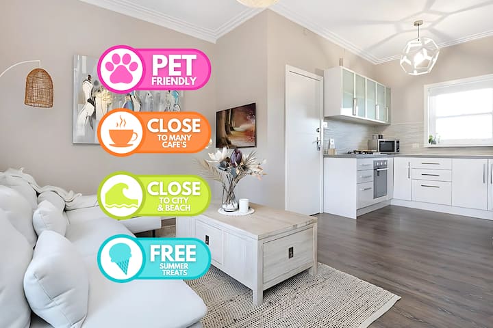 Luxe 2br Unit - Pet Friendly - Walk To Beach - Cbd - Wollongong