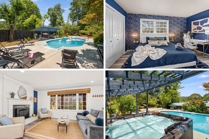 Firepit, Hottub, Fenced 4 Pets, Grill, Billiards - Hendersonville, NC