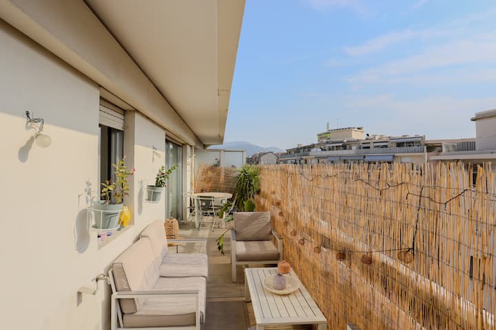 Lumineux, Grande Terrasse, Proche Gare - Nice