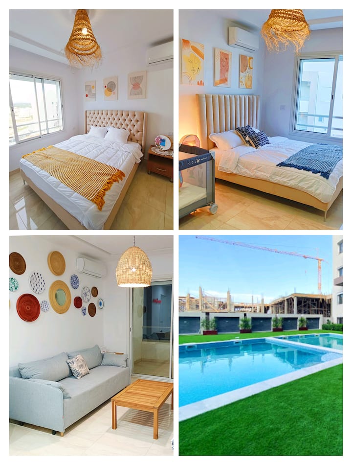 Luxury Appartment Hammamet S+2 Décoré Piscine Mer - Nabeul‎
