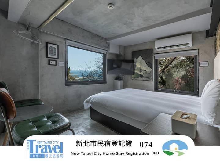 九份山經智能入住旅宿丨近九份老街|山城美景|海景小型雙人房 - Keelung City