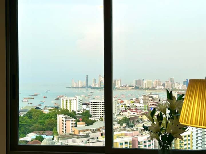 Unixx-17（4p）拥有2张大床、完美海景，大泳池，市中心，500米walking Street - Pattaya