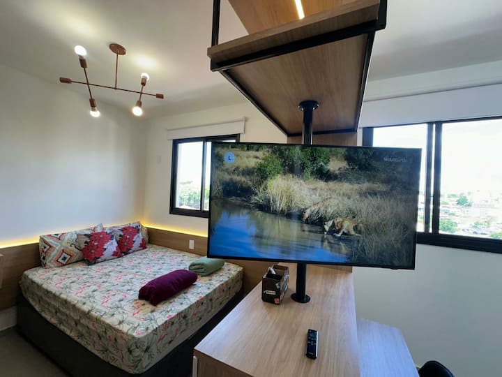 Apto Tesla2, Ar Cond, Piscina, Academia, Port 24h - São Carlos