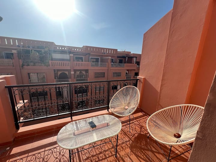 Stylish Ac Two-bedrooms Apart With Private Terrace - Marrakech